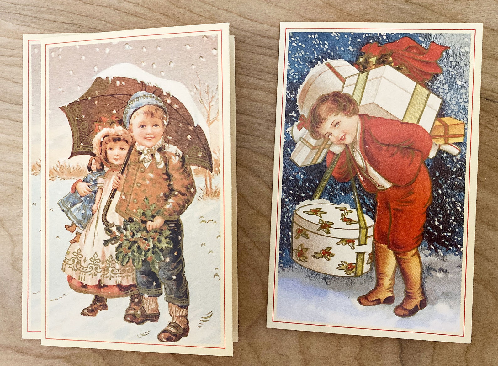 9 Vintage Christmas Cards/ Sweet Mixed Lot of Olden Days | Etsy