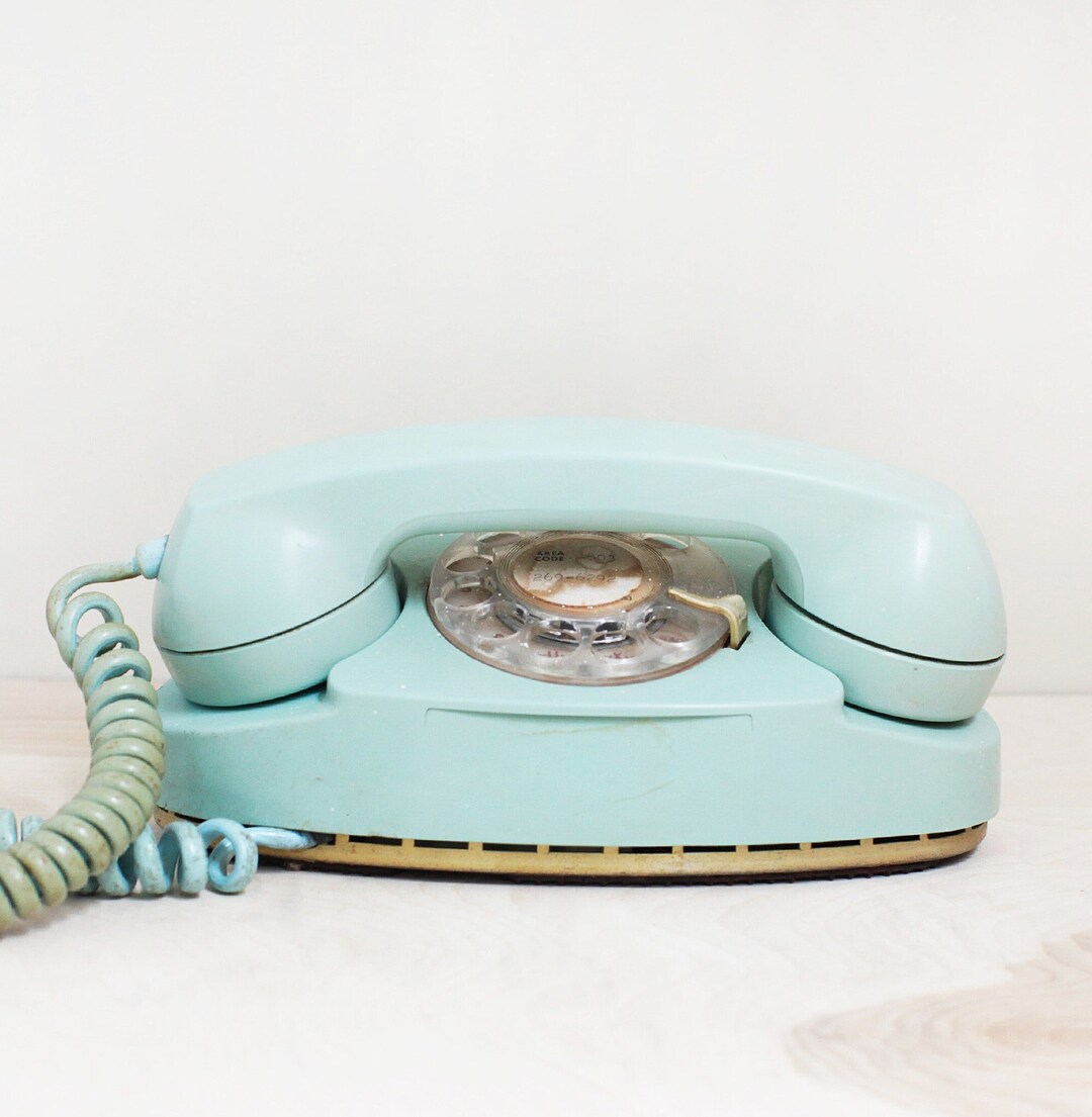 Baby Blue Princess Rotary Dial Telephone/ Cute and Rare Blue Vintage ...