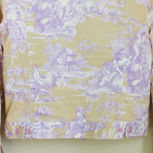 French Country Style Toile Jacket / Cute Jean Jacket Style W Lavender ...