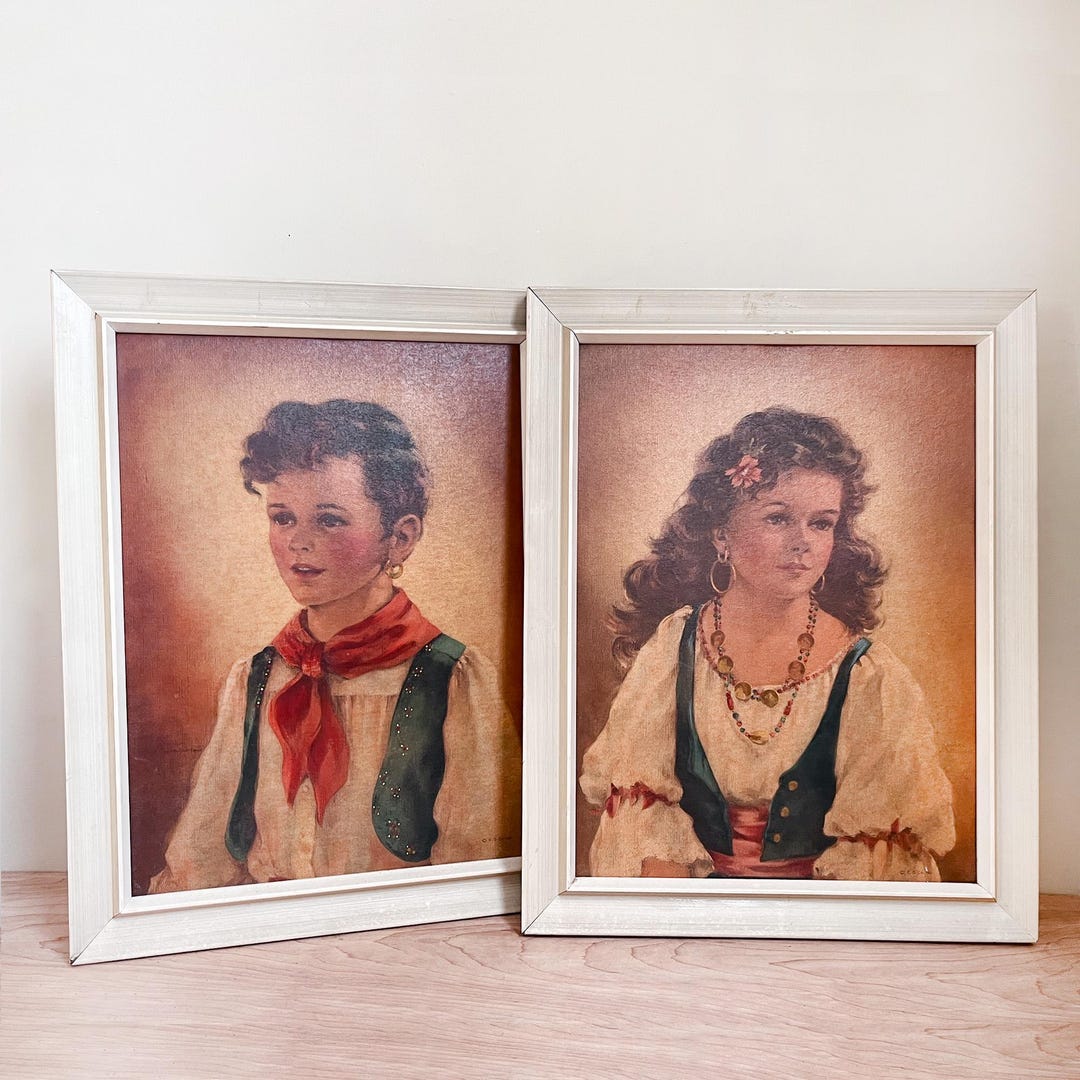 Set of 2 Young Gypsy Couple Prints by Artist Ann Allaben/ Chico & Elena ...