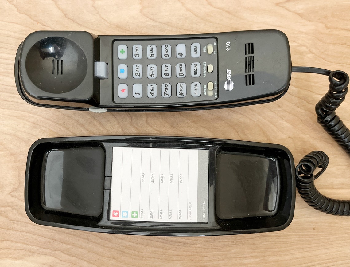 Black AT&T 80s Push Button Princess Phone/ Nice Analog Wall - Etsy