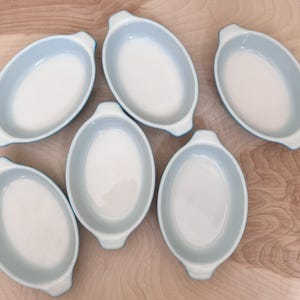 Set of SIX Pyrex Pixie Dishes/ Au Gratin Dish in Horizon Blue/ #700 10 ...