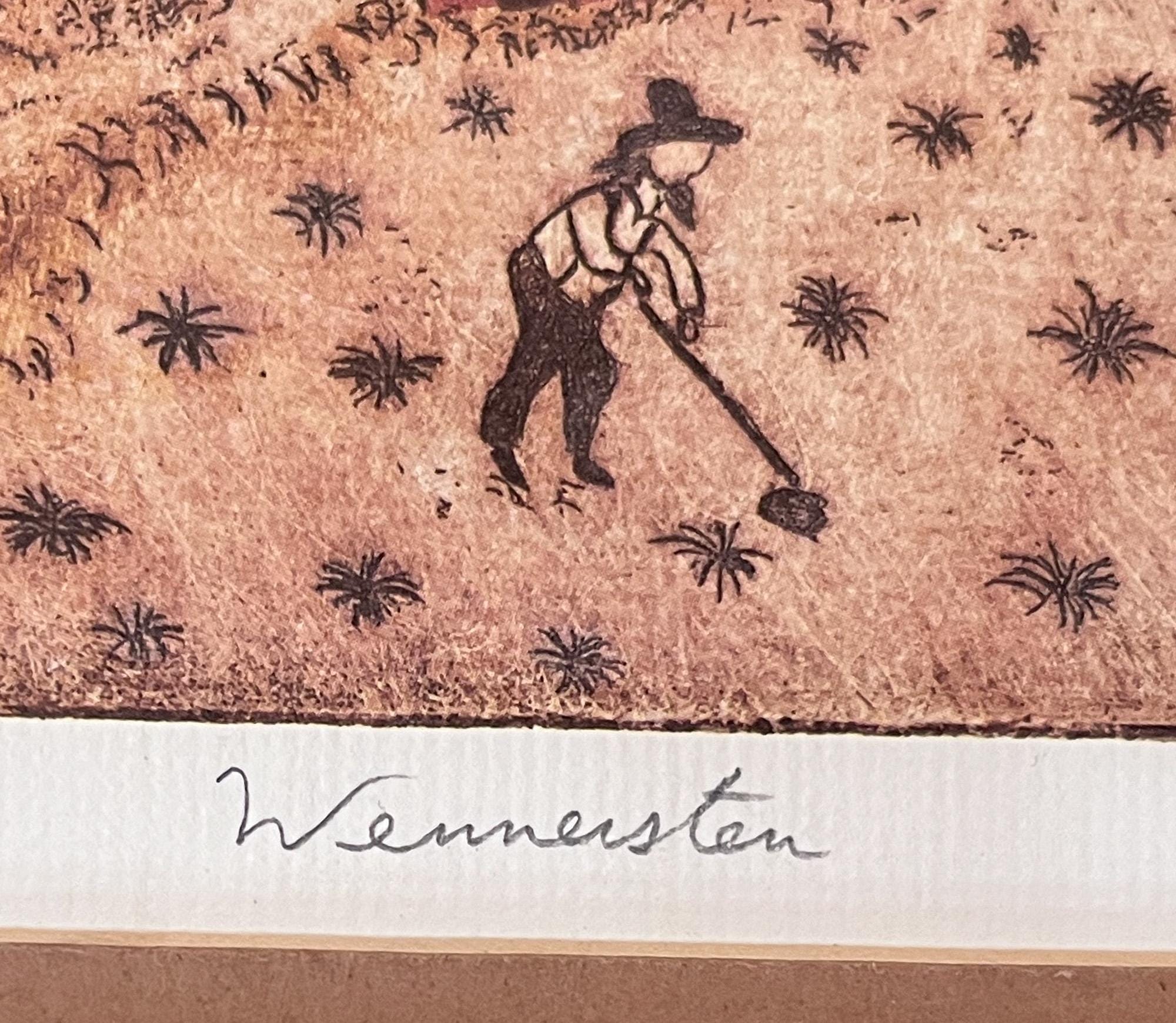 Jay Wennersten "country Afternoon" Panoramic Country Folk Art Landscape ...