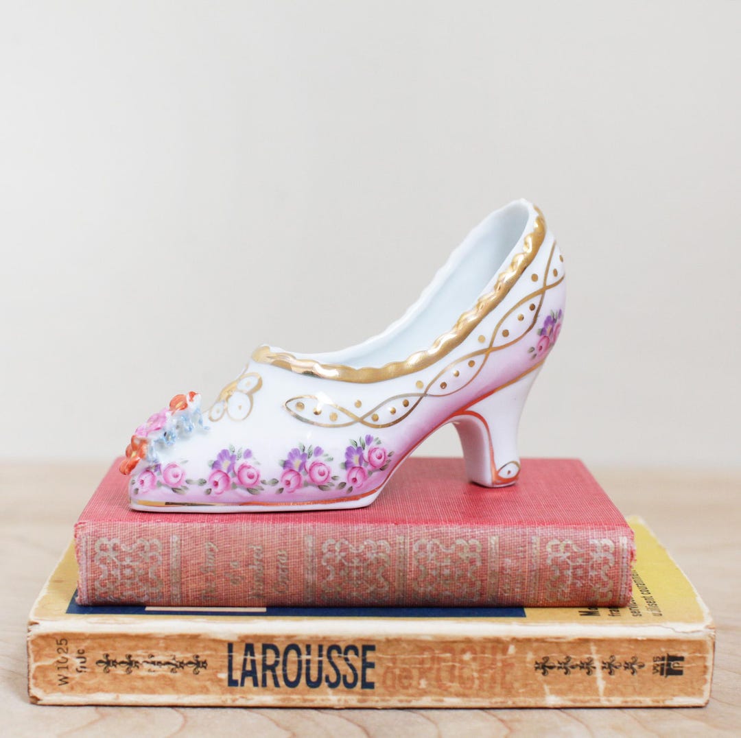 Limoges Chinoiserie Ceramic Shoe/ Pretty 18th Century Shoe Shaped ...
