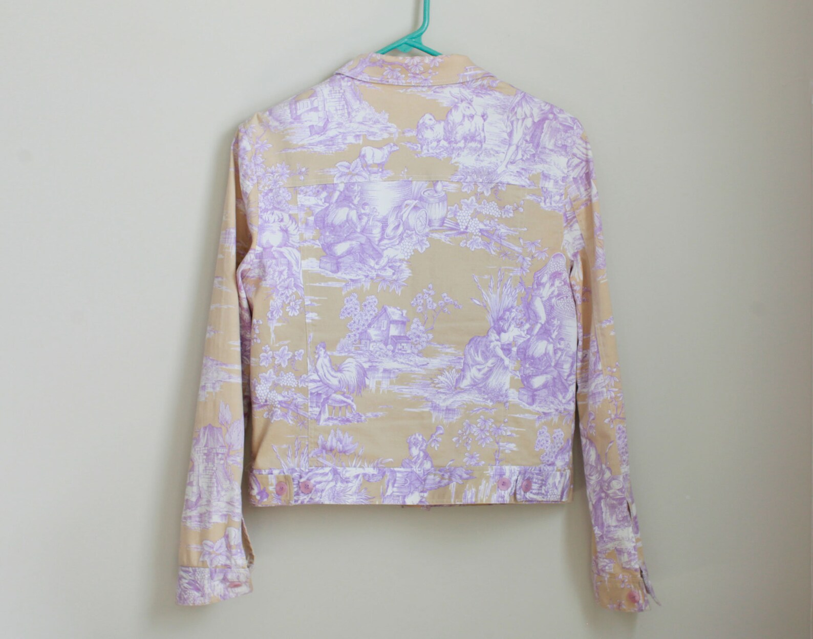 French Country Style Toile Jacket / Cute Jean Jacket Style W | Etsy