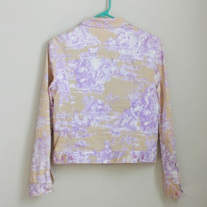 French Country Style Toile Jacket / Cute Jean Jacket Style W Lavender ...