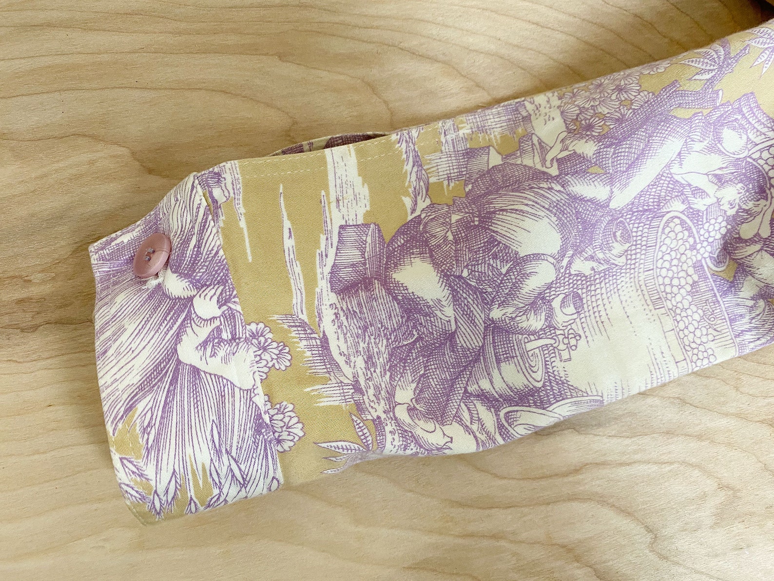 French Country Style Toile Jacket / Cute Jean Jacket Style W | Etsy