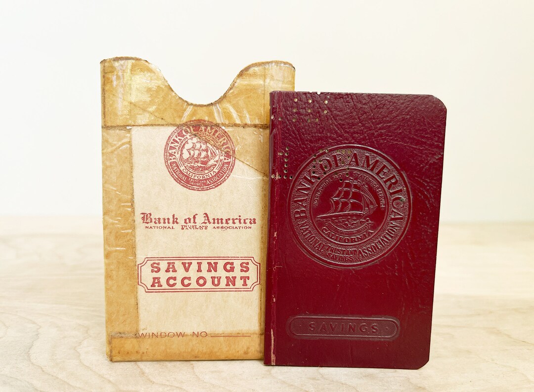 1950s Bank of America Bankbook/ Unique Little Artifact Dated W Original ...