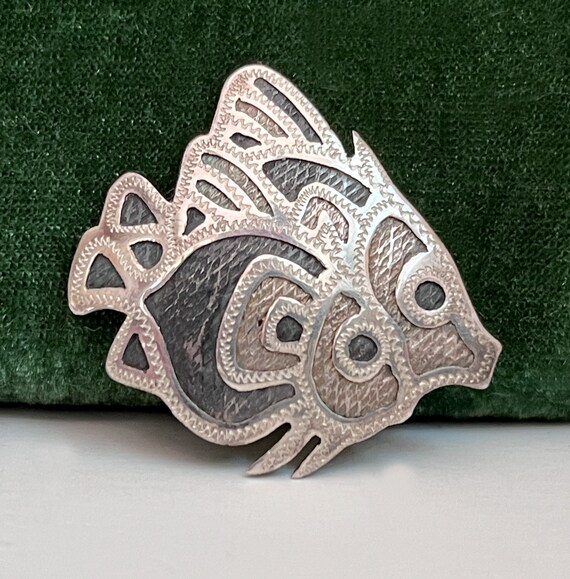 Vintage Angelfish Sterling Silver Pin/ Cool Mid centu… - Gem