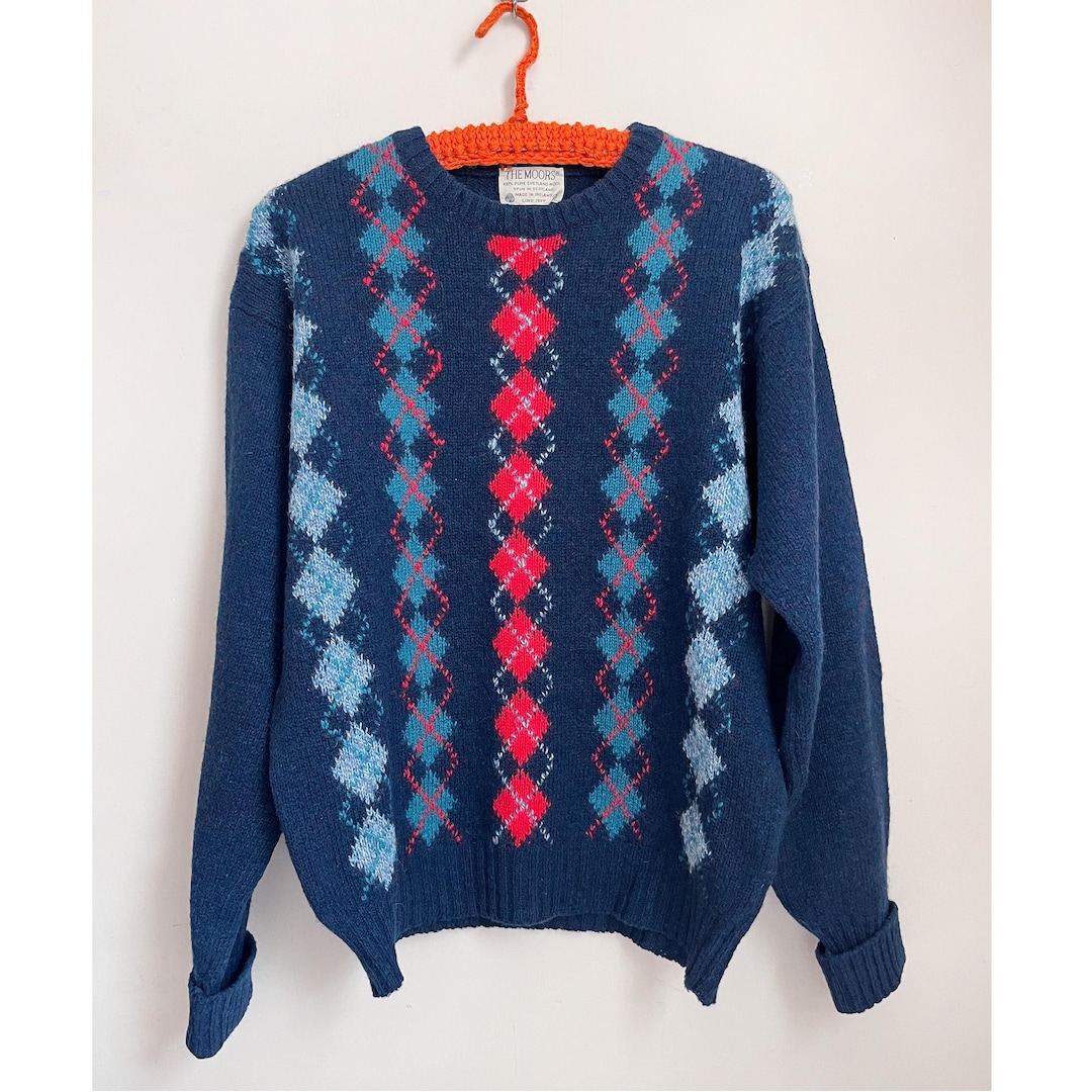 Moors Pure Shetland Wool Argyle Sweater Woman's Size M/ Lord Jeff ...