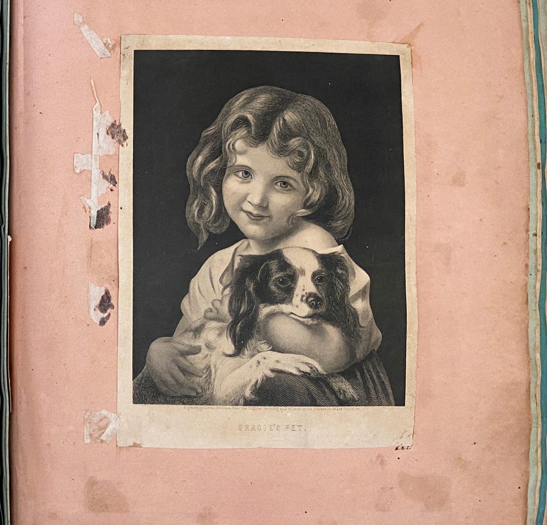 Victorian Scrapbook 1871 of Lillian Eason, Age 12/ From Prominent SC ...
