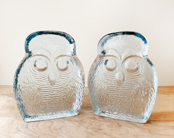 Blenko Owl Bookends - Etsy