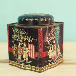 Chinese Tea Tin Container With Beautiful Colors & Design/ Collectable ...