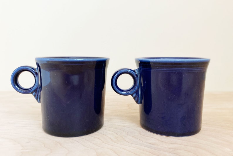 Two Fiestaware Ring Handled Mugs/ Nice Vintage Cobalt Blue Mug - Etsy
