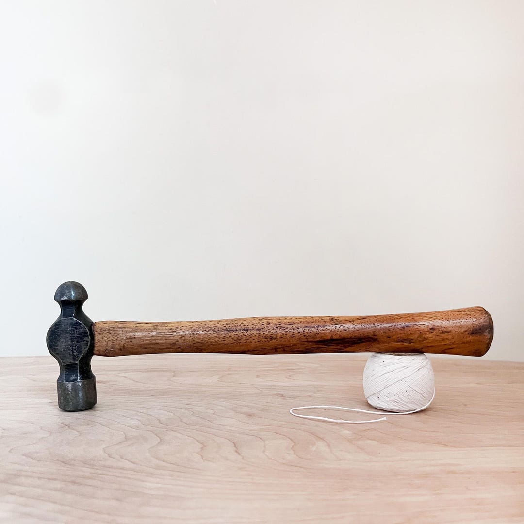 Vintage Ball Peen Hammer W Hickory Wood Handle/ Classic 12 Matco Hammer ...