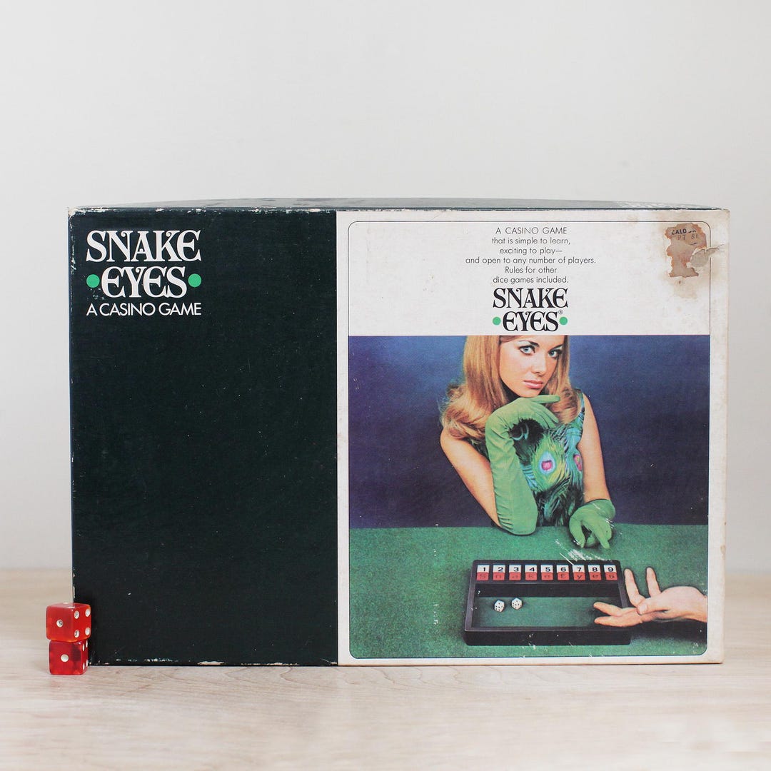 Snake Eyes Casino Game/ 1968 Mid Century Designed Dice Game W Fun Box ...