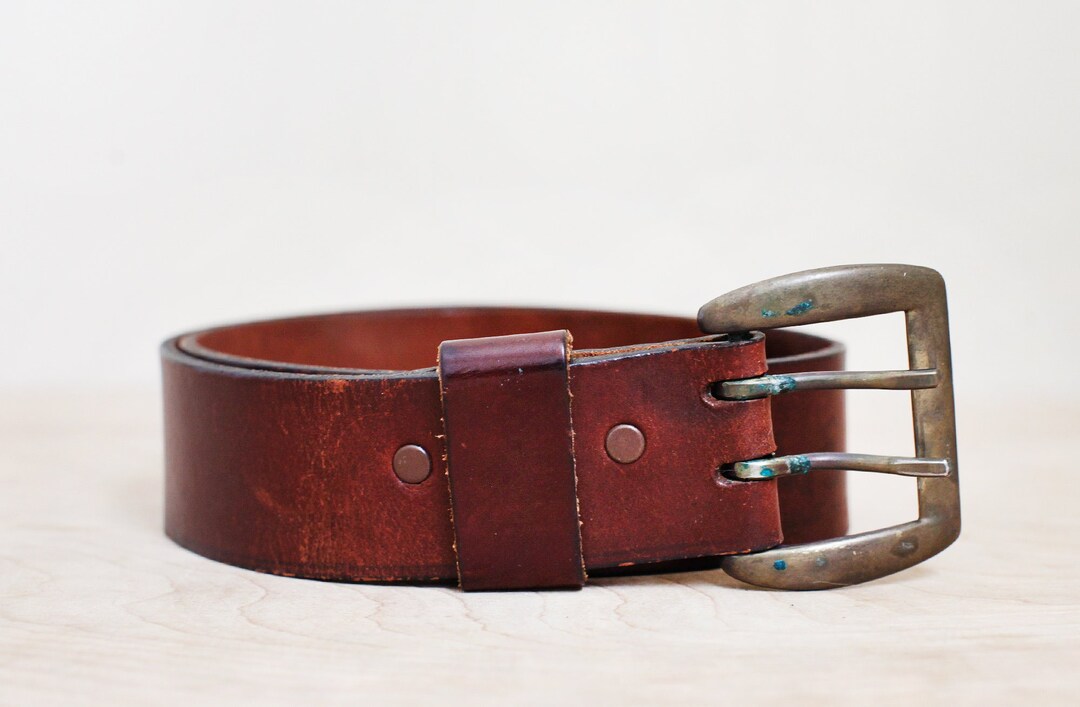 Barbs & Scars Cowhide Bench Made Leather Belt Size 32 / Unisex Western ...
