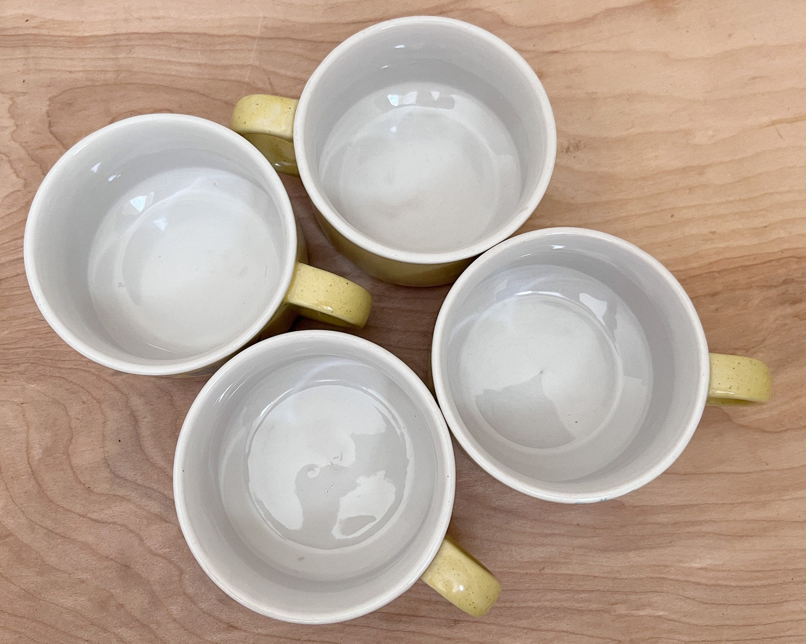 Set of 4 Stoneware Tulip Stacking Soup Mugs/ Cute Hand Painted ...