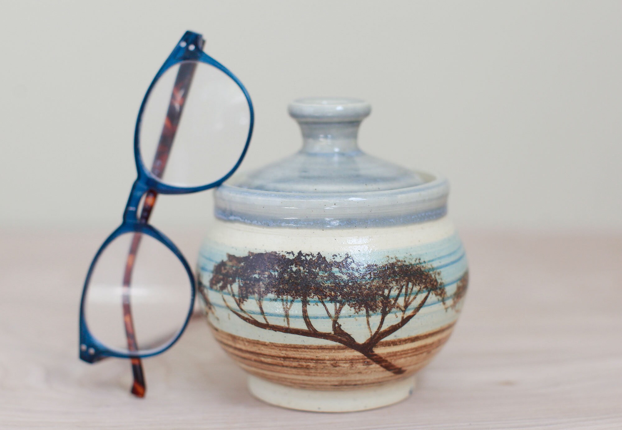 Hand Thrown Art Pottery Covered Bowl or Jam Jar/ Beautiful Mid | Etsy