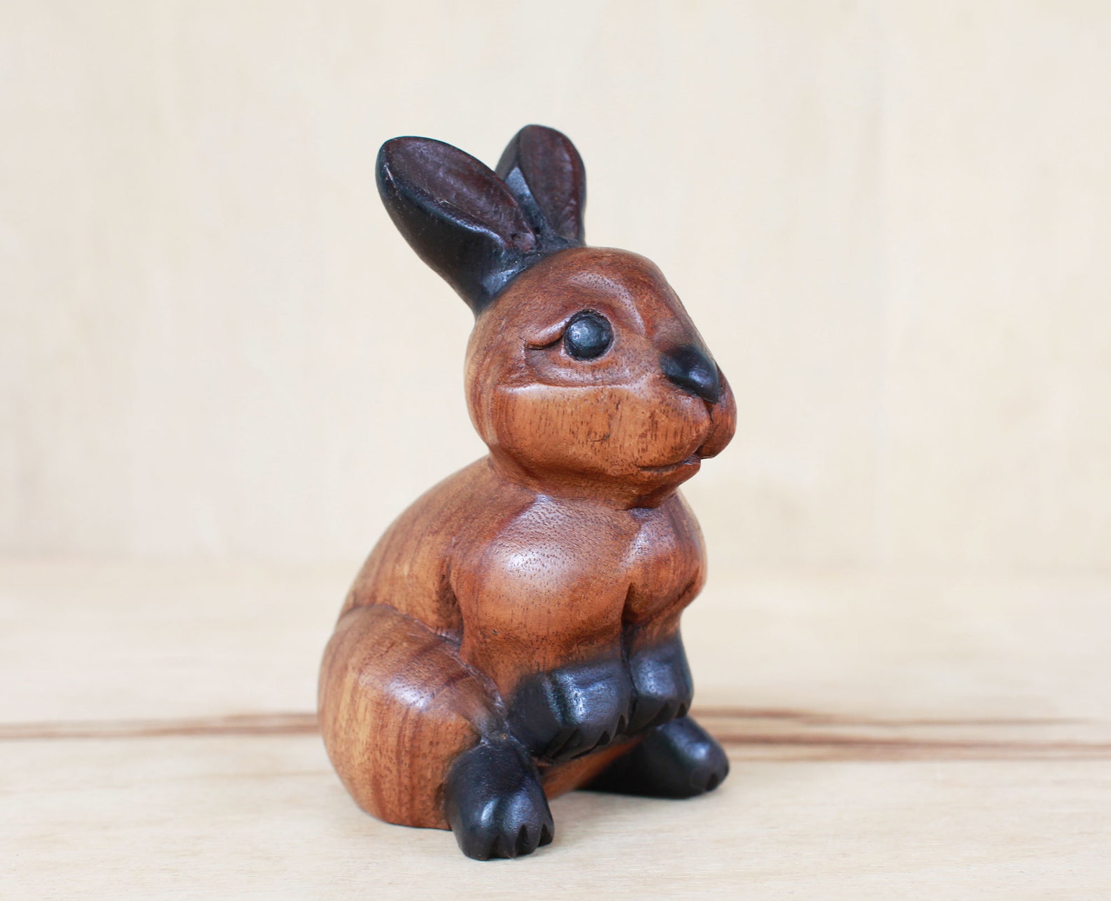 Hand Carved Wood Bunny Rabbit/ Unique and Beautifully Done Mid - Etsy