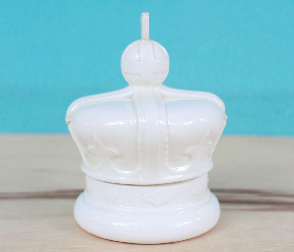 Royal Crown Shaped Ceramic Trinket Box/ Handcrafted White | Etsy