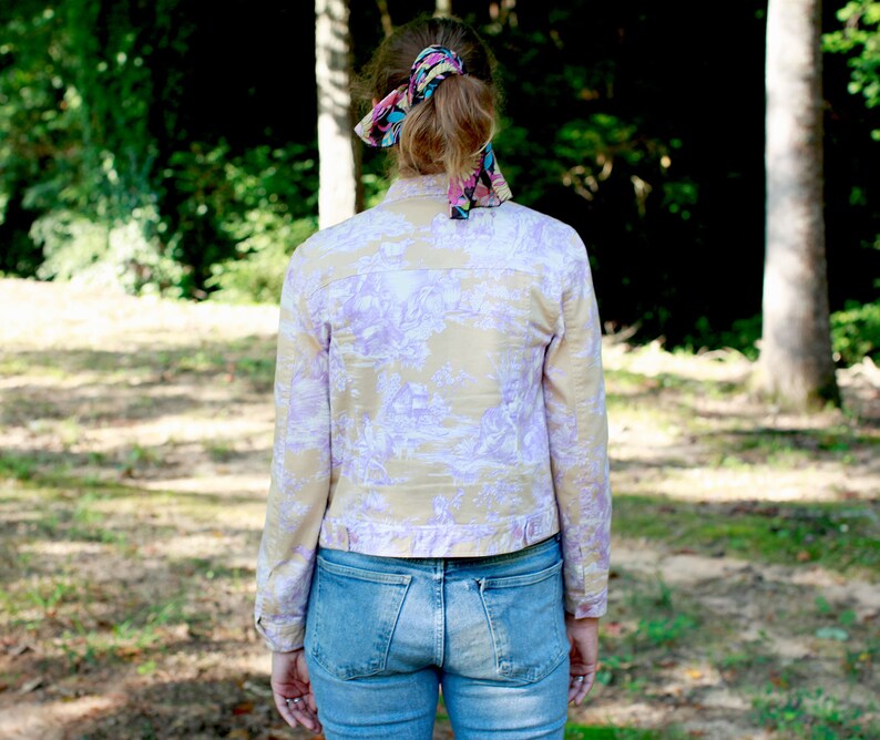 French Country Style Toile Jacket / Cute Jean Jacket Style W - Etsy