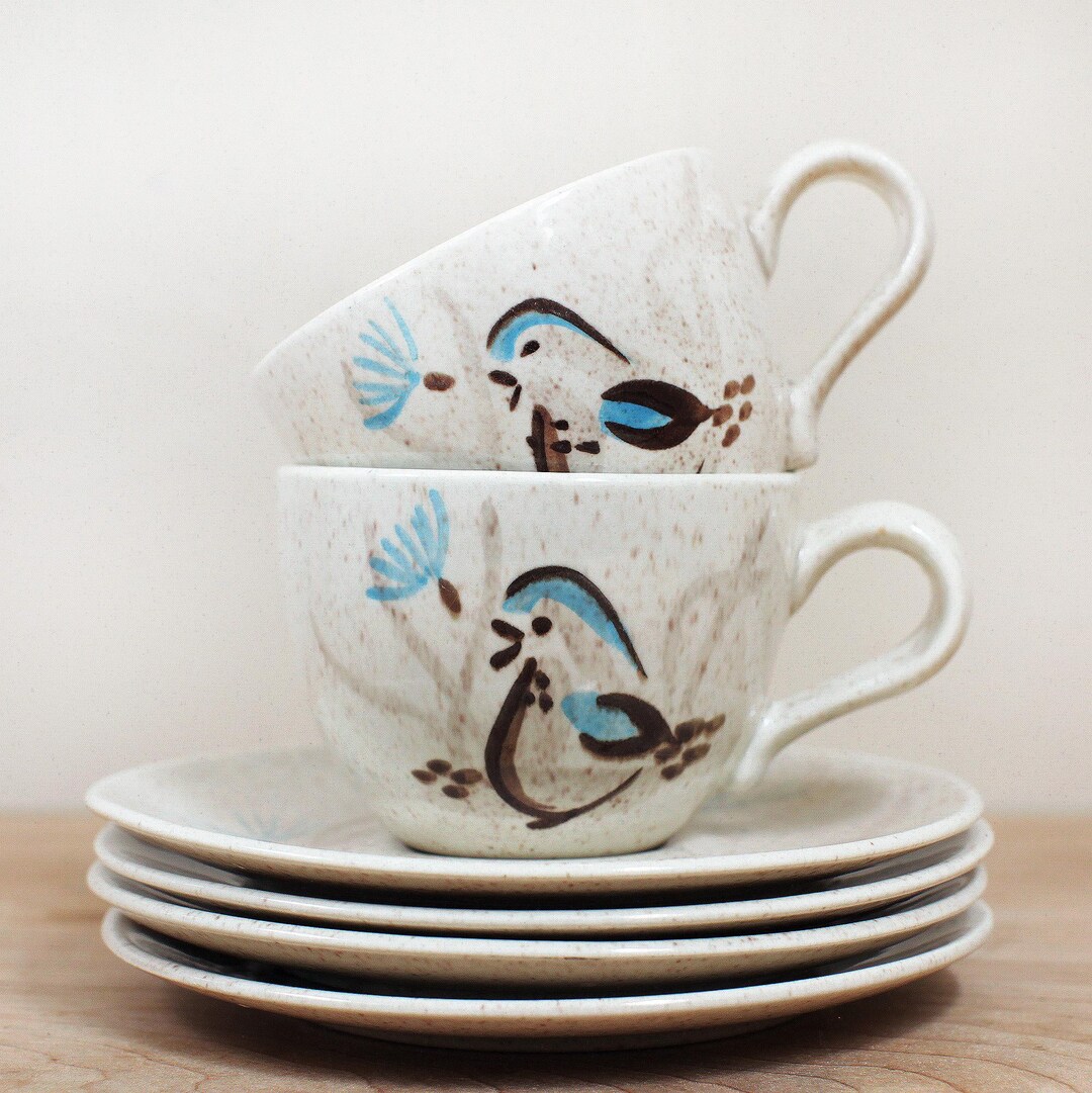 Red Wing Bob White Quail Tea for Two Set!/ Hand Painted Mid Century ...