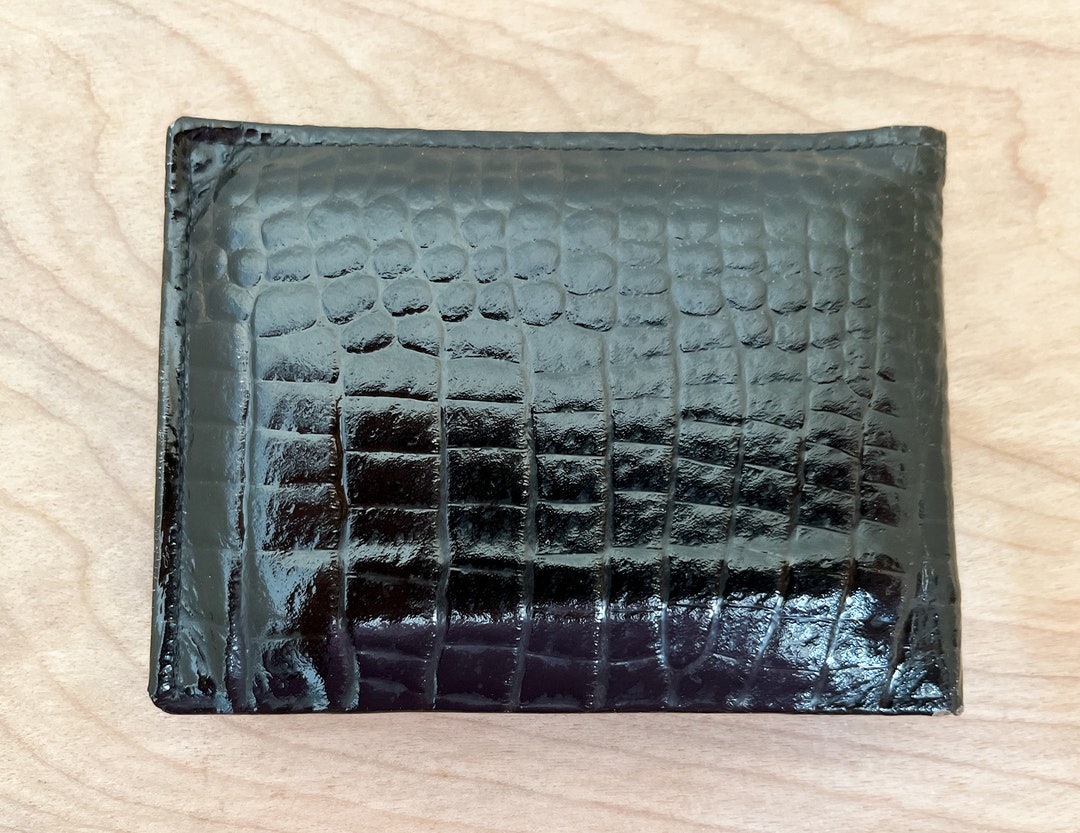 Swank Embossed Patent Leather Wallet / Sinatra Style 1960s Billfold ...