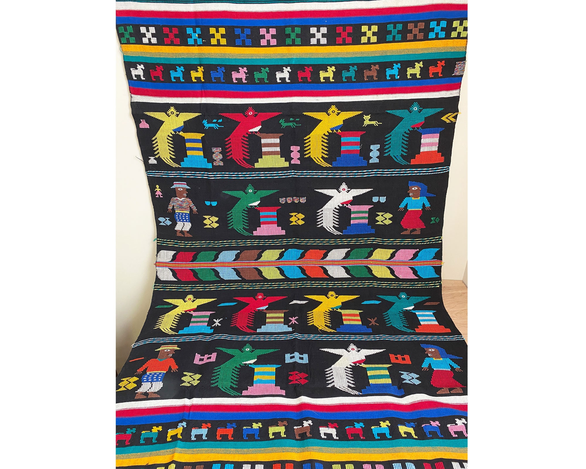 Peruvian Woven Tapestry Wall Hanging Beautiful Boho Style Handcrafted ...