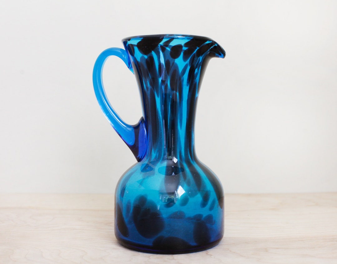 Glass Art Glass Pitcher by Bischoff / Beautiful Spotted Color Combo on ...