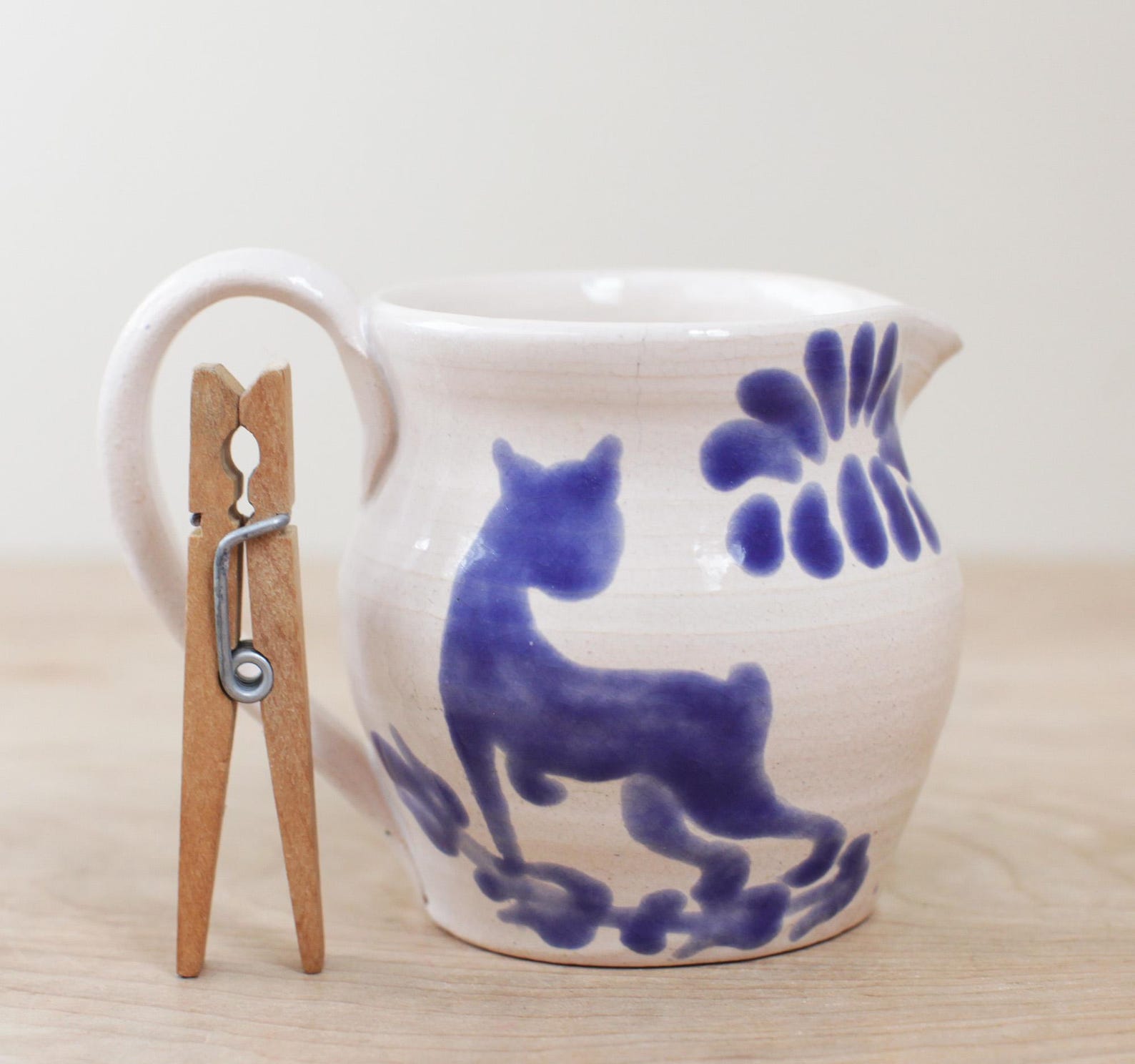 Hand Thrown Cat Pitcher by Moultrie Creek Studios/ Unique Tiny Folk Art ...