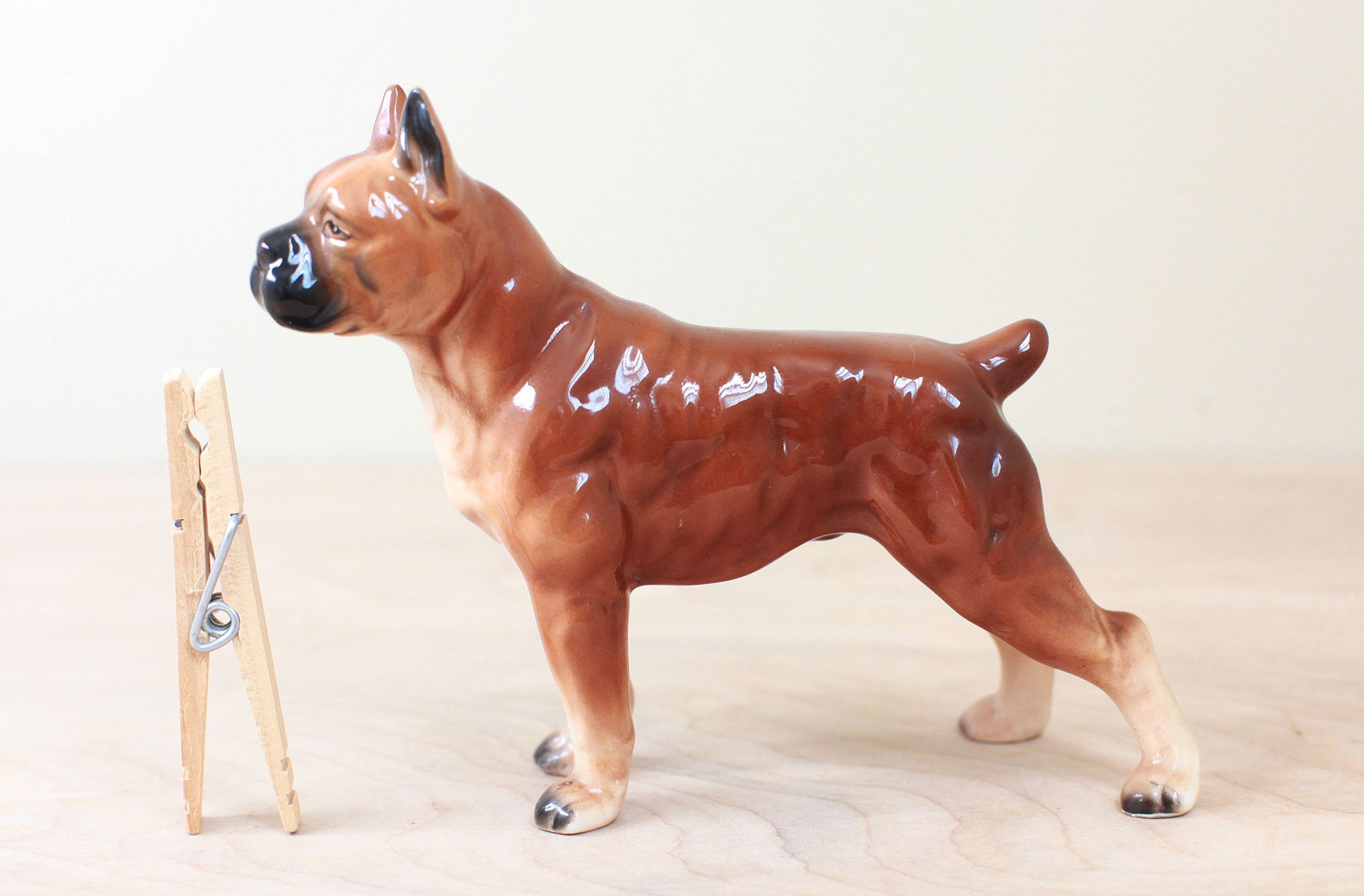 TWO Boxer Dog Ceramic Figurines /pair of Cute Vintage Pointed | Etsy