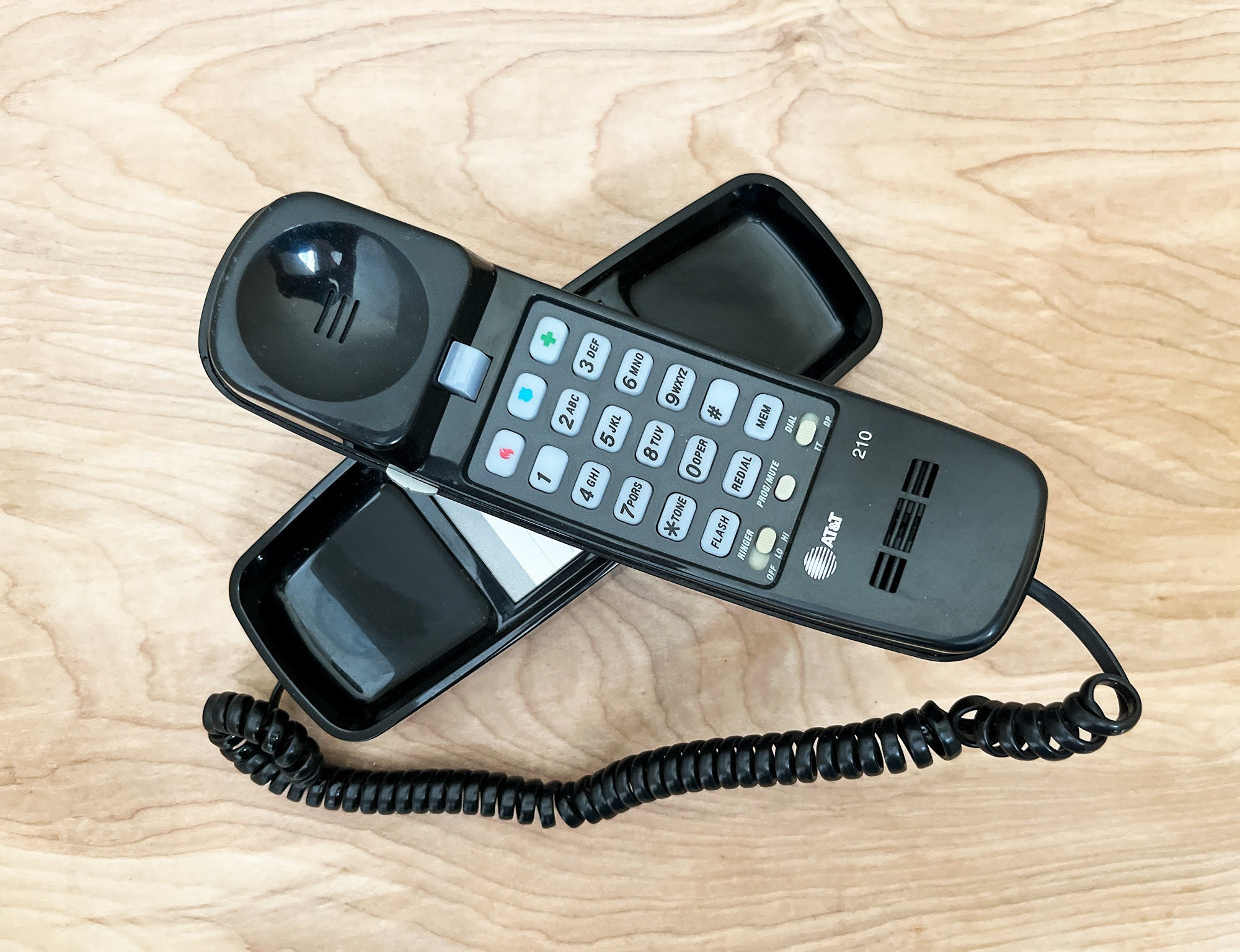 Black AT&T 80s Push Button Princess Phone/ Nice Analog Wall | Etsy