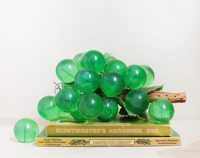 Lucite Green Grape Cluster/ Mid Century Modern Decor Grapes/ Groovy 60s ...
