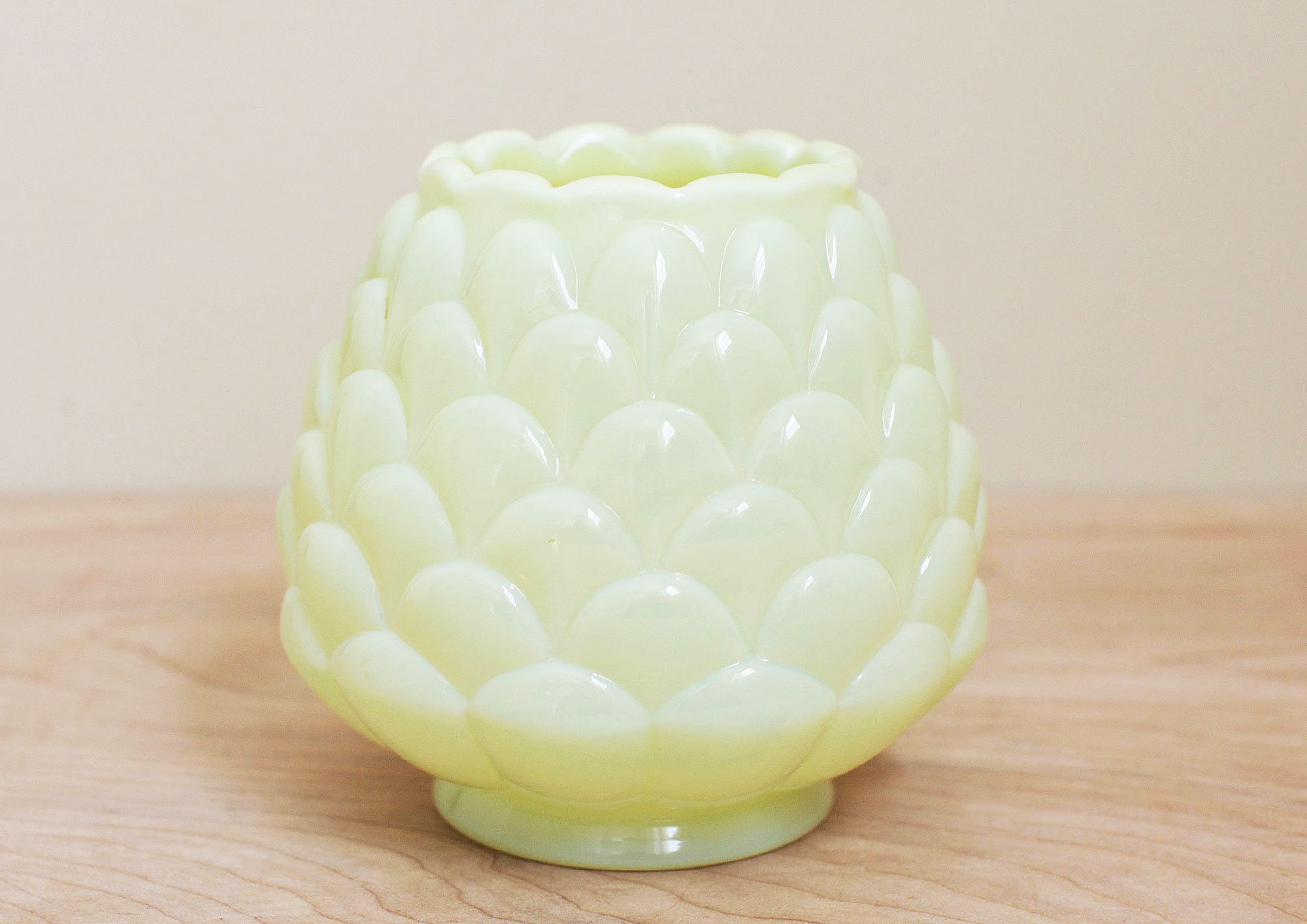 Fenton Jacqueline Yellow Opaline Vase / Fenton Vaseline Glass | Etsy