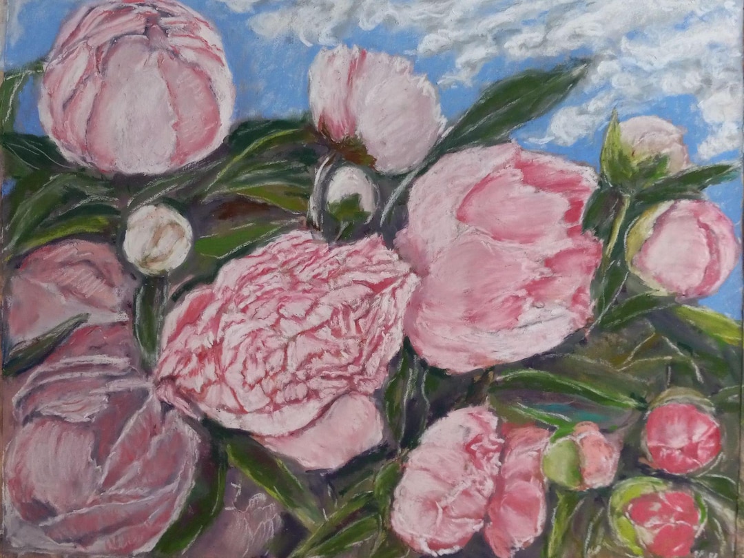 Pink Peonies Painting: Original Floral Still Life, Realism ...