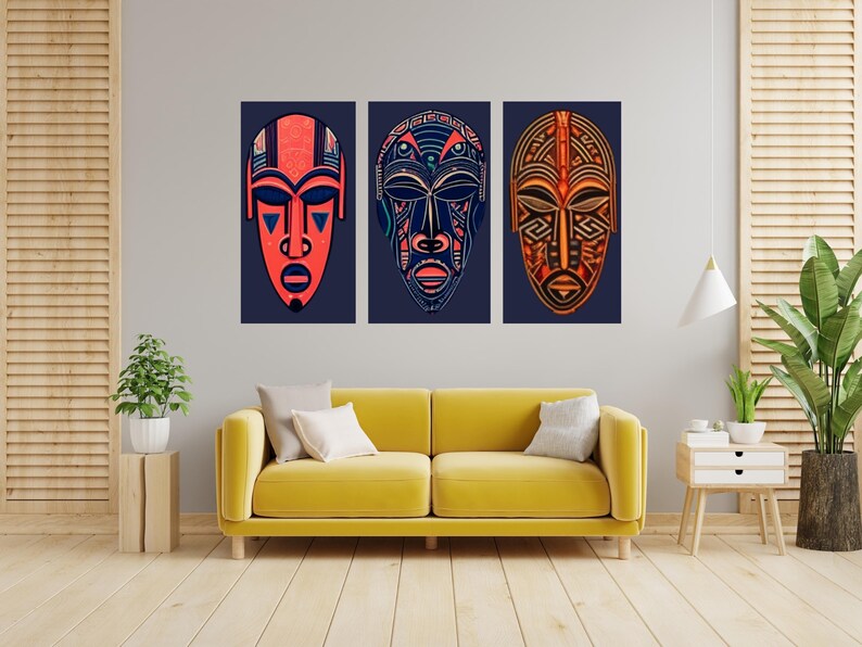 3 Very Large Digital Art Prints | Large Wall Art | Abstract African ...
