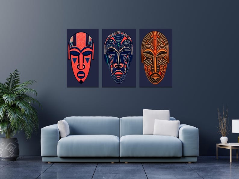 3 Very Large Digital Art Prints | Large Wall Art | Abstract African ...