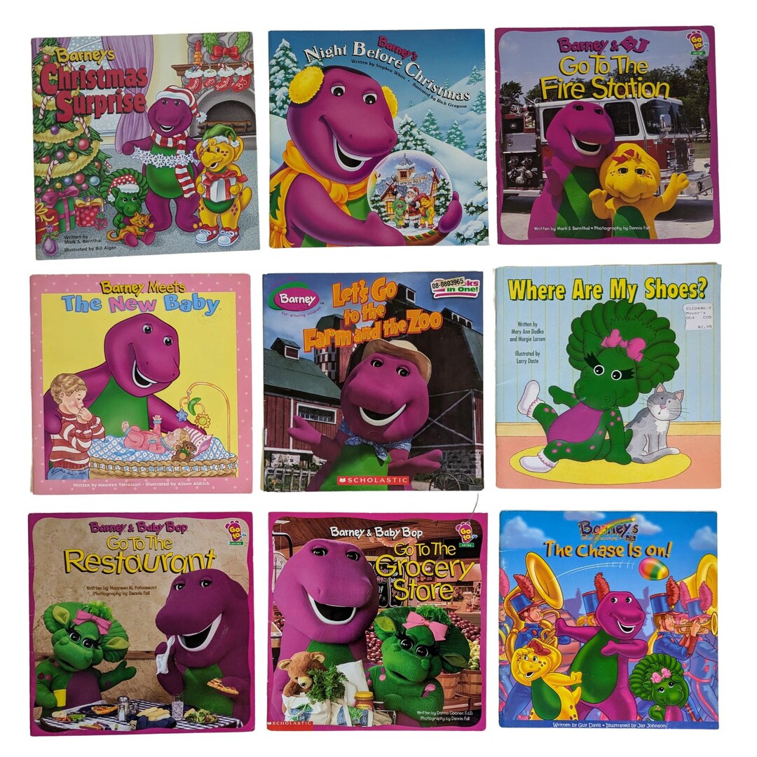 Bundle of 9 Vintage Barney the Purple Dinosaur Books - Etsy