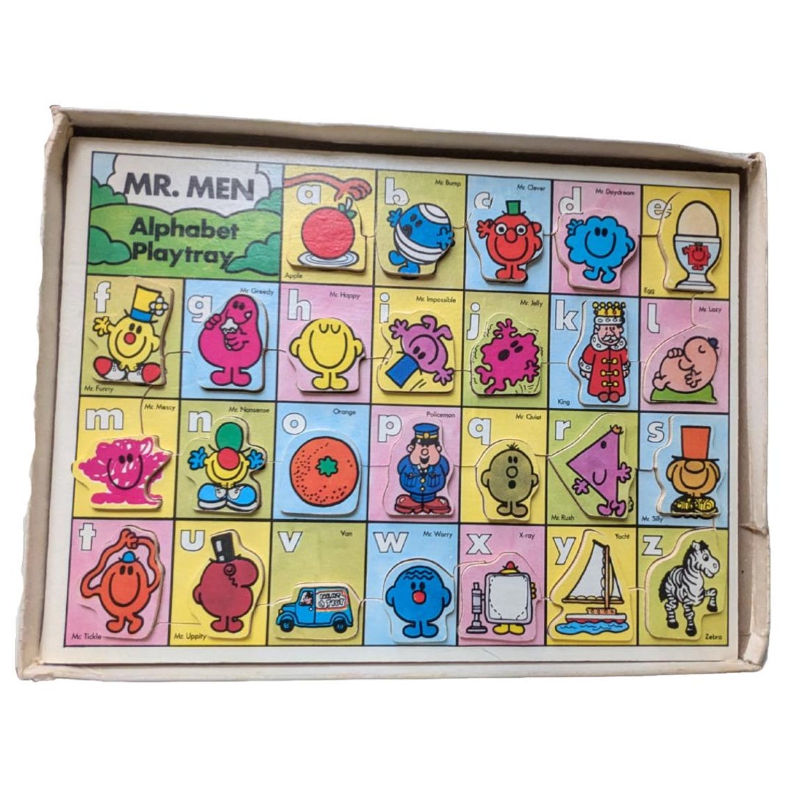 Mr. Men Alphabet Playtray Wooden Puzzle 1978 - Etsy