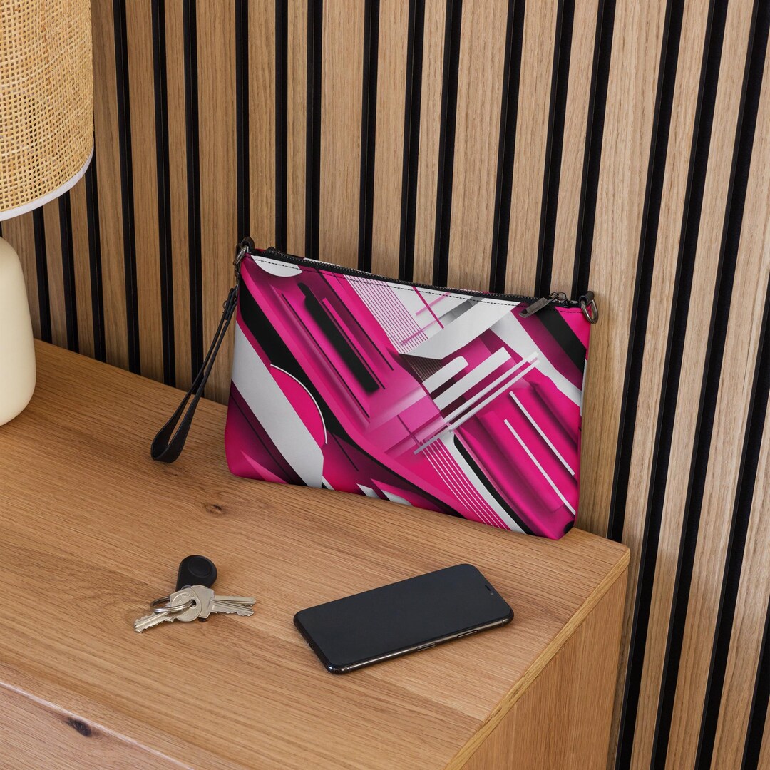 Pink and Black Purse, Crossbody Bag - Etsy