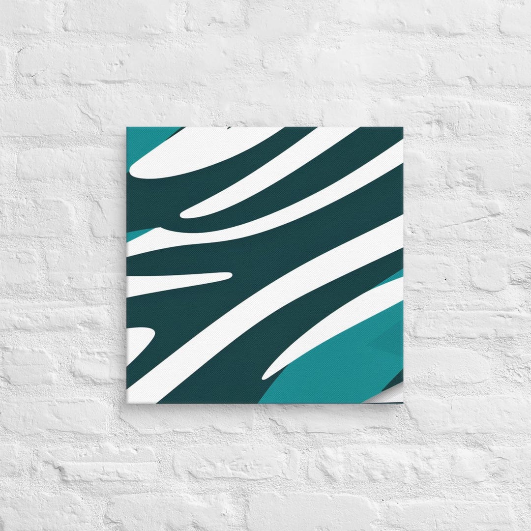 Teal Zebra Print Canvas Art: Bold Safari Home Decor - Etsy