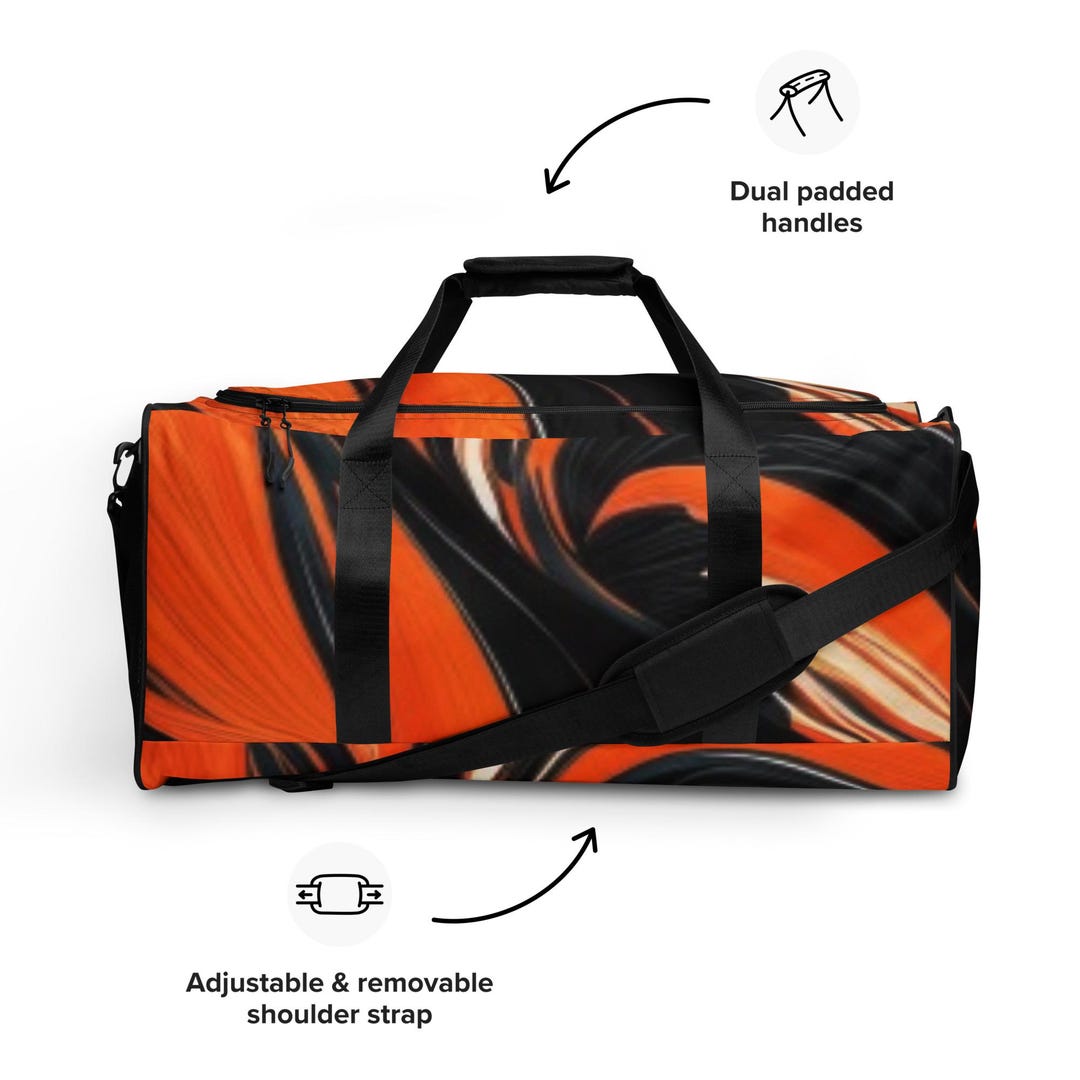 Orange Design Duffle Bag - Modern Colorful Abstract Gym or Weekend Bag ...
