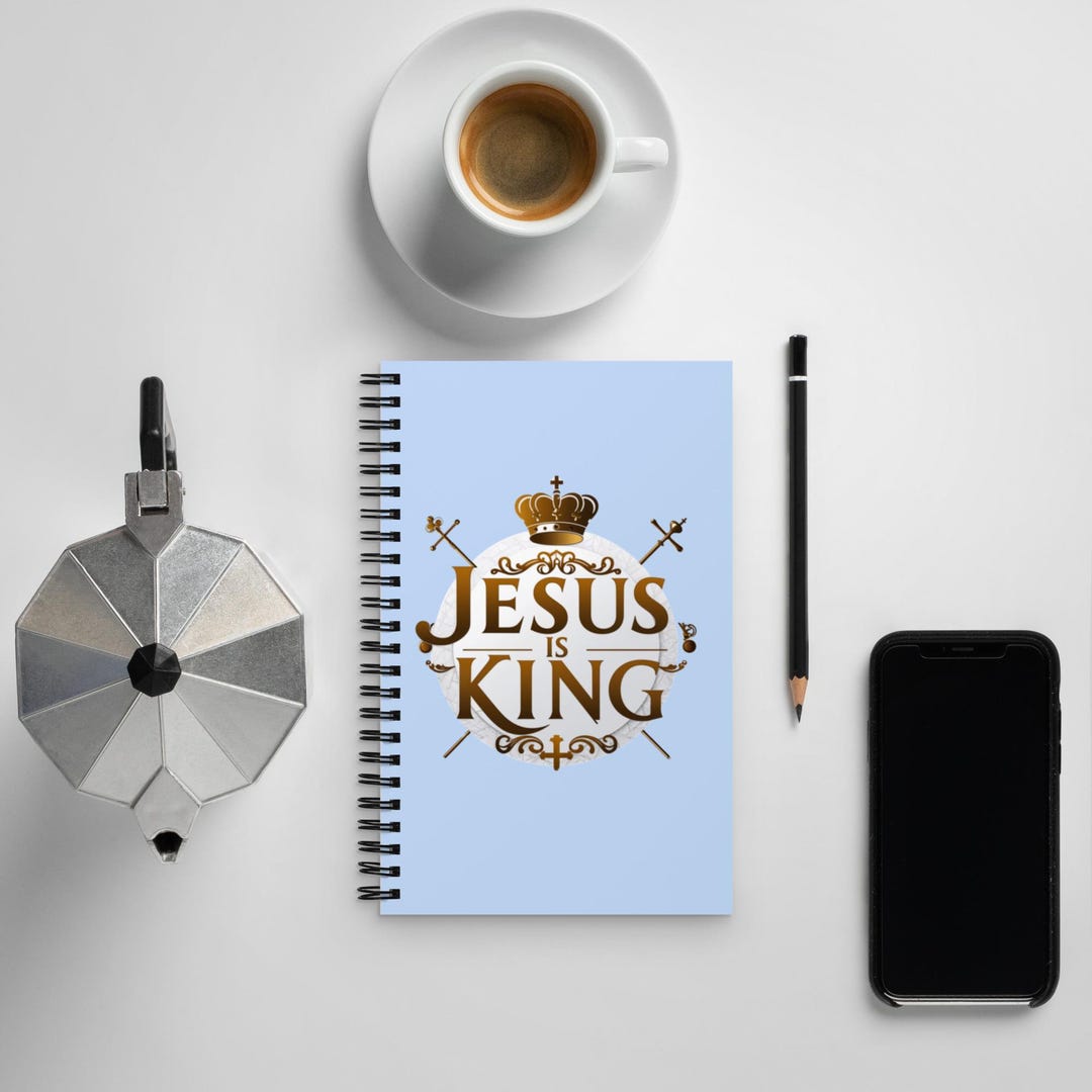 Jesus is King Spiral Notebook Dotted Pages - Christian Journal for ...