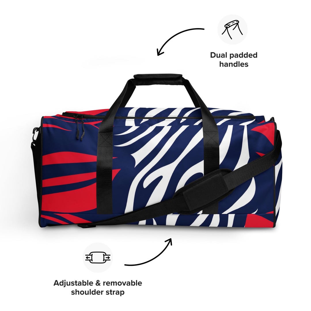 Red, White & Blue Zebra Print Duffle Bag: Travel Gym Bag - Etsy