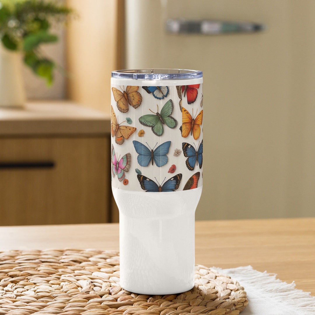 Butterflies Travel Mug With a Handle - Etsy