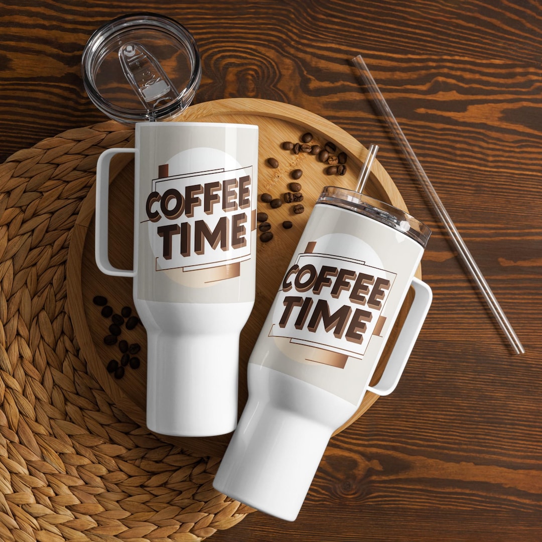 Coffee Time, Travel Mug With a Handle - Etsy