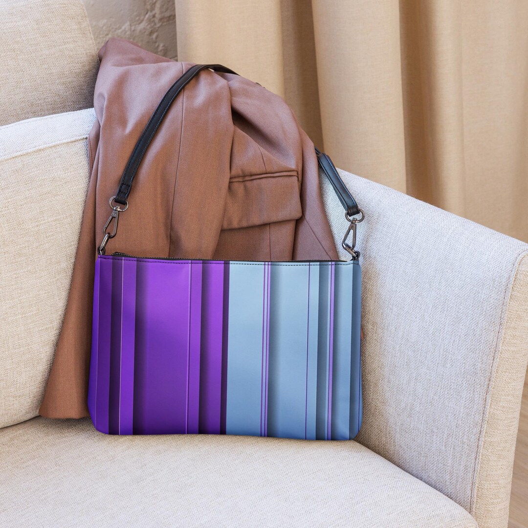 Purple and Blue Bag, Two Tone Bag, Two Colors Bag, Purple and Blue ...