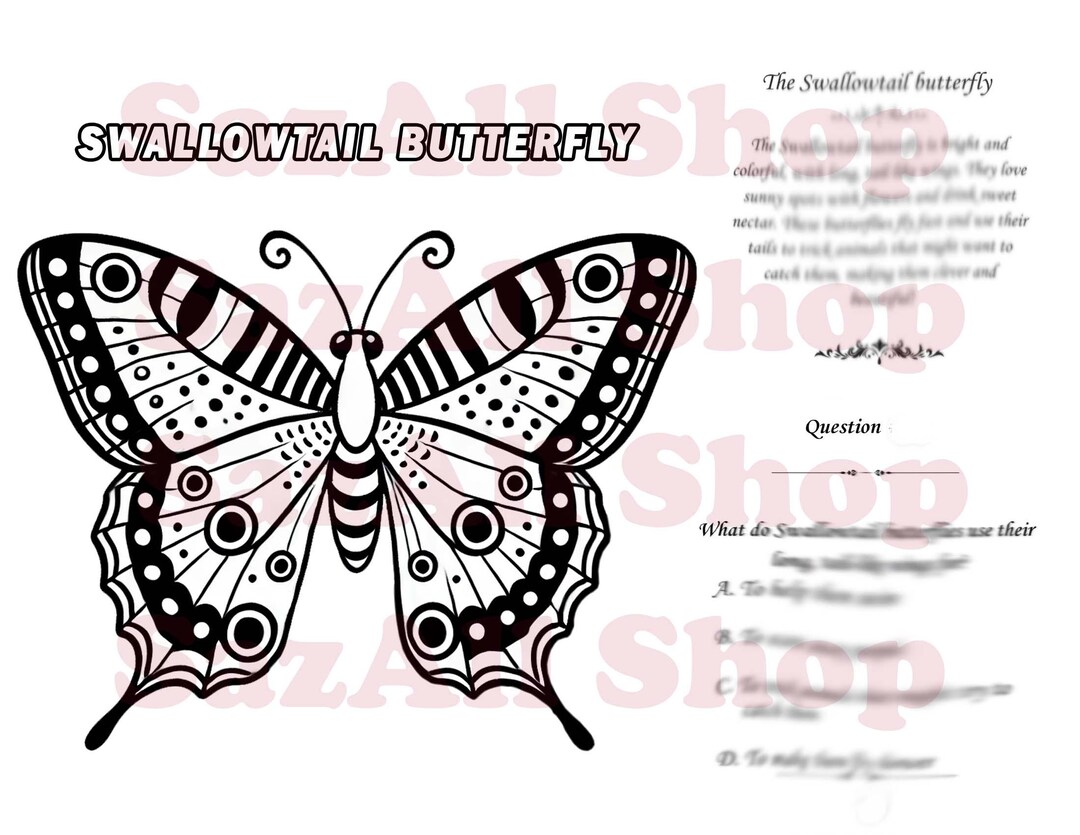 Butterfly Coloring Page for Kids-the Swallowtail Butterfly Printable ...
