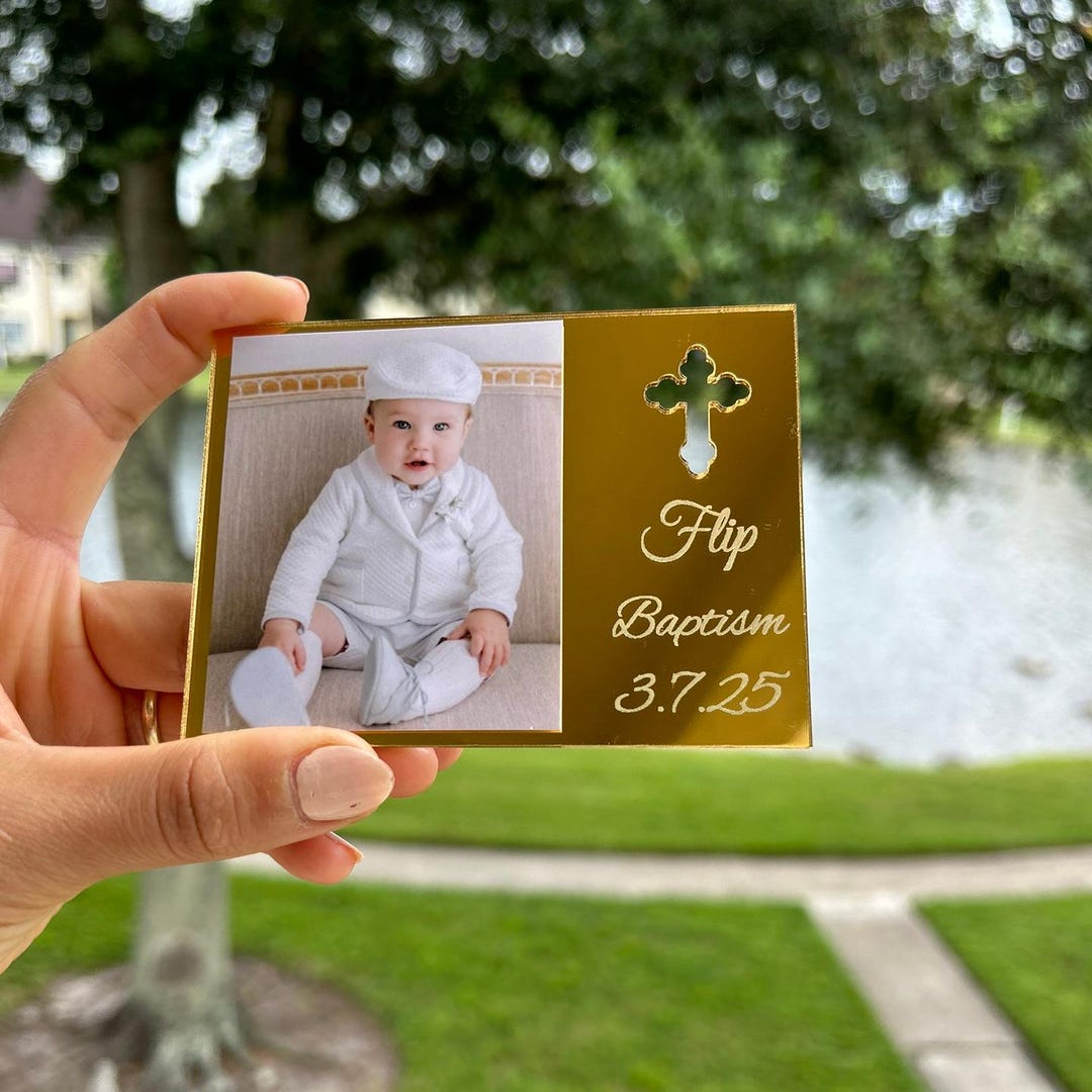 Baptism Photo Magnet Favors, Personalized Christening Favors, First ...